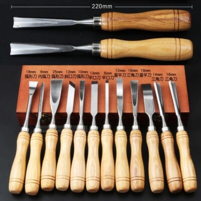 Carving Chisel Wood Box Hand Set Woodworking Lathe Gouges DIY Hand ...