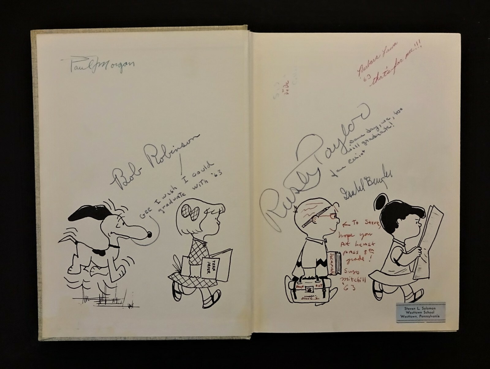 1959 Amicus High School Yearbook w/ PEANUTS CARTOONS - Charlie Brown ...
