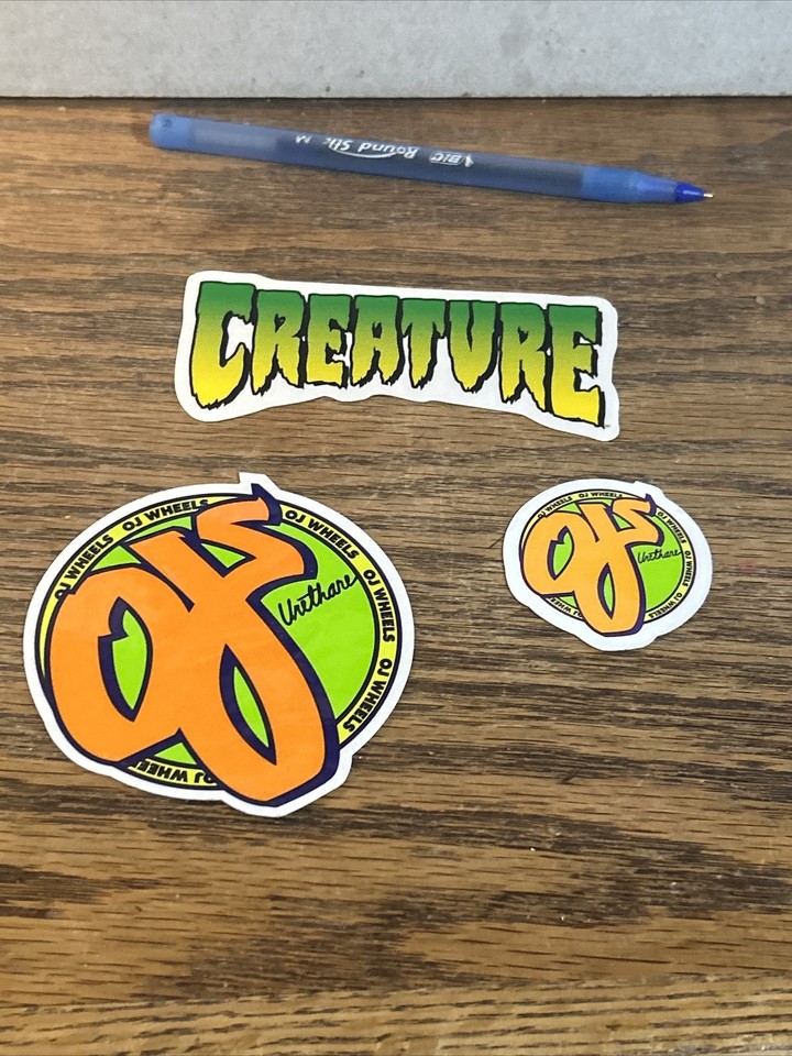 Santa Cruz Og S And Creature Skateboard 3 Sticker Lot | eBay