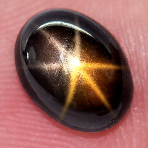 6 Rays Golden Star Sapphire 1.63 Ct. Oval Cabochon Natural Gem Unheated ...