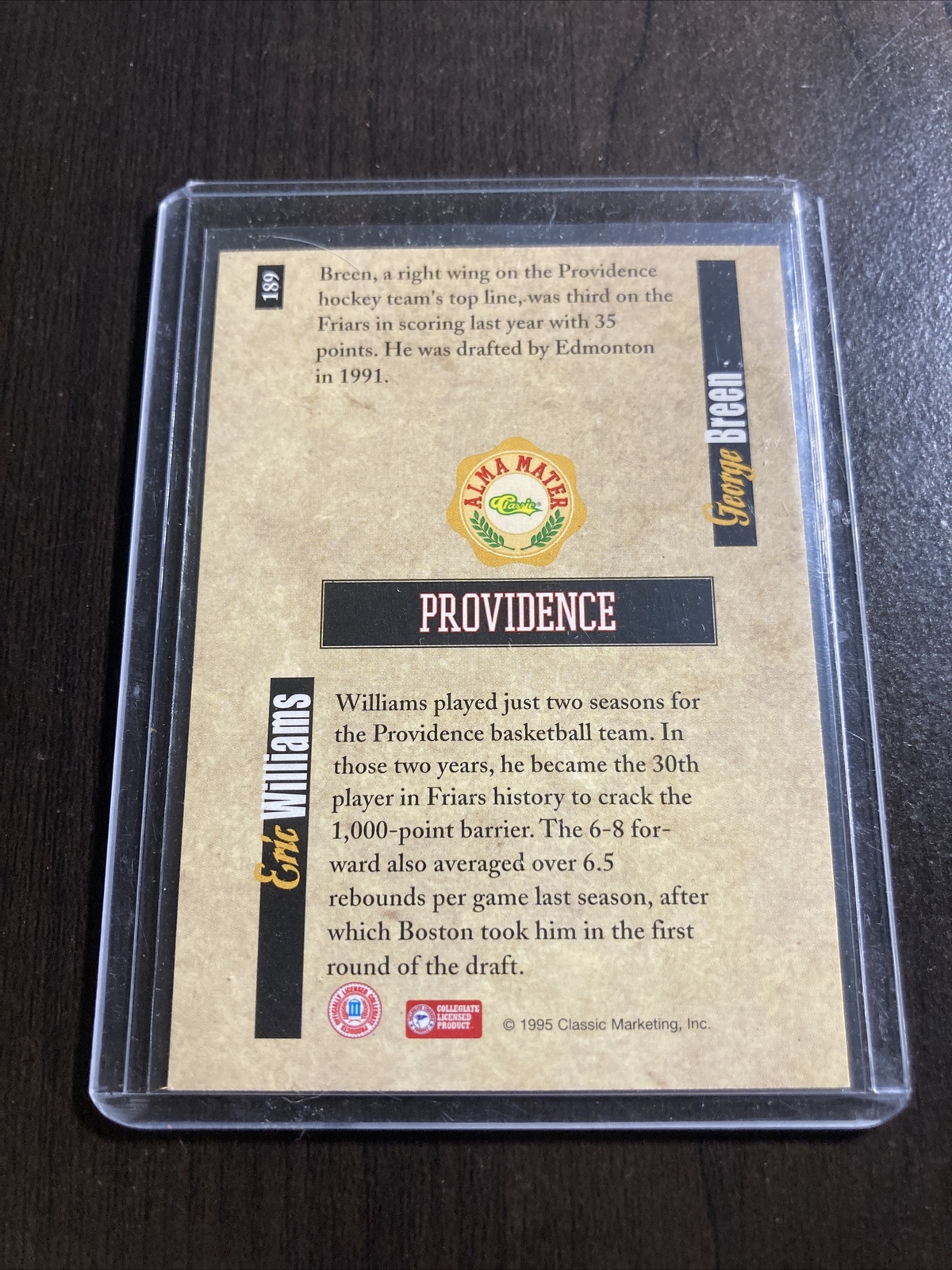 Eric Williams & George Breen CLASSIC CARD 1995 T9-198 | eBay
