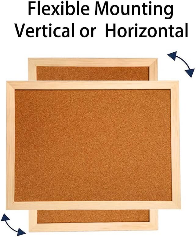 2-pack Cork Bulletin Boards 12x16 Hanging Wood Frame Pin Memo Message ...