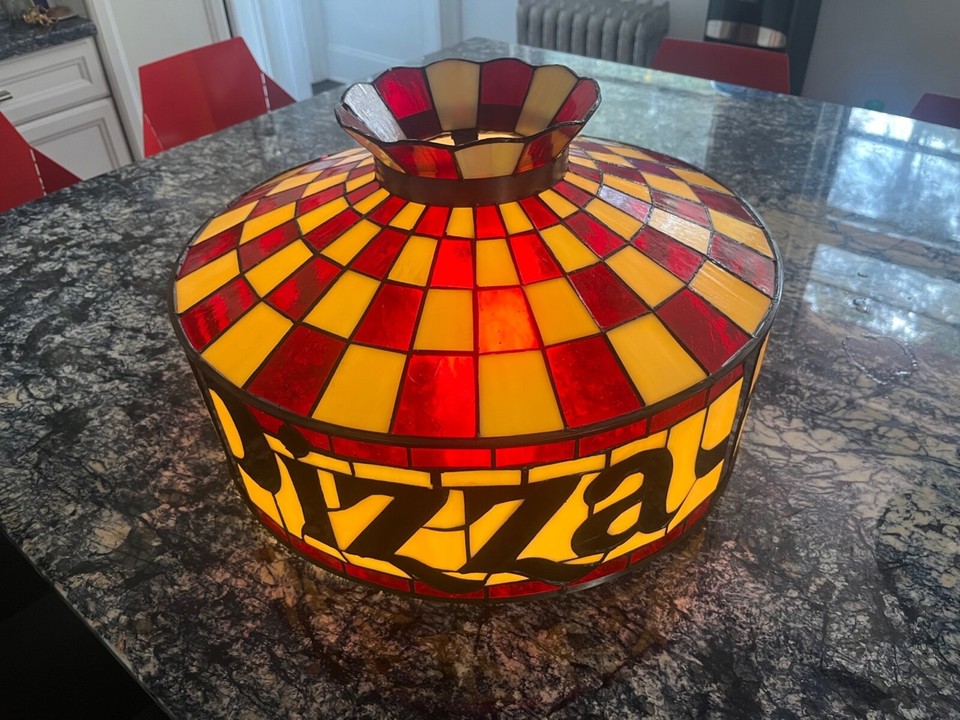 Pizza Hut Lamp Full-Size Light, Real Stained Glass and Chain - SHIPS ...