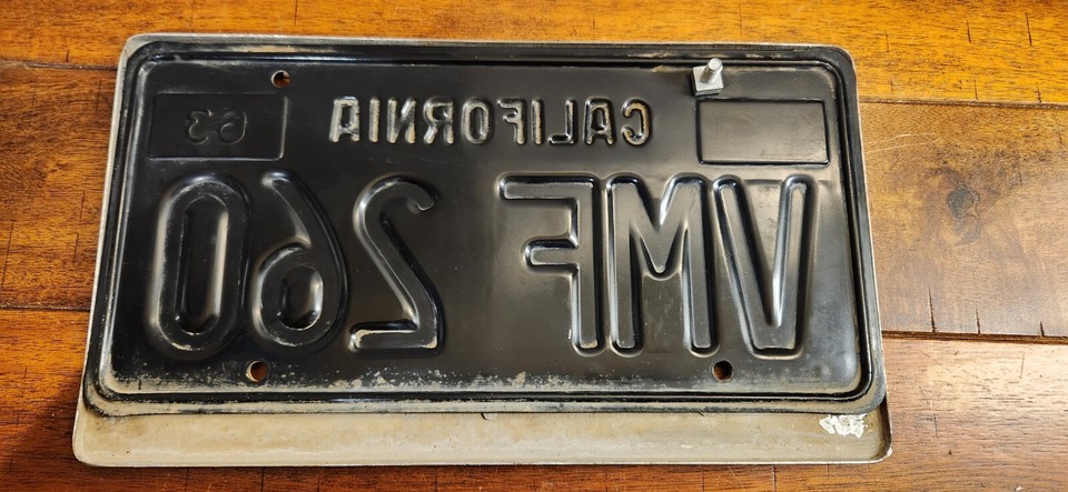 Dealer License Plate And Frame 1970 Madera California Dick Anderson ...