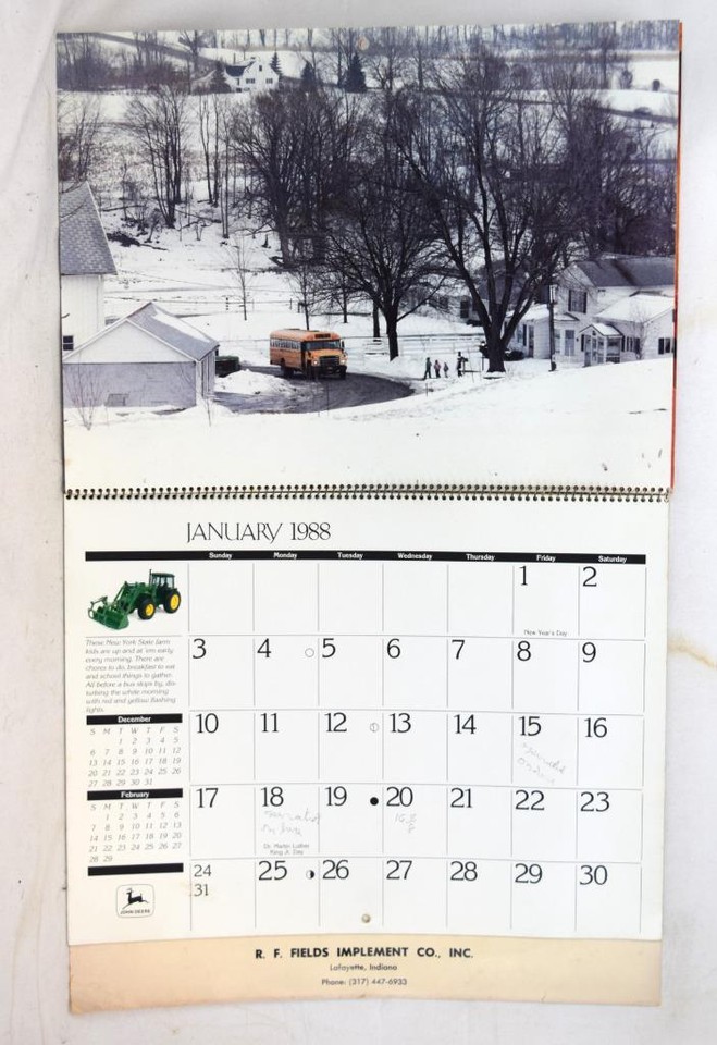1988 John Deere Calendar Growing Up Country | eBay