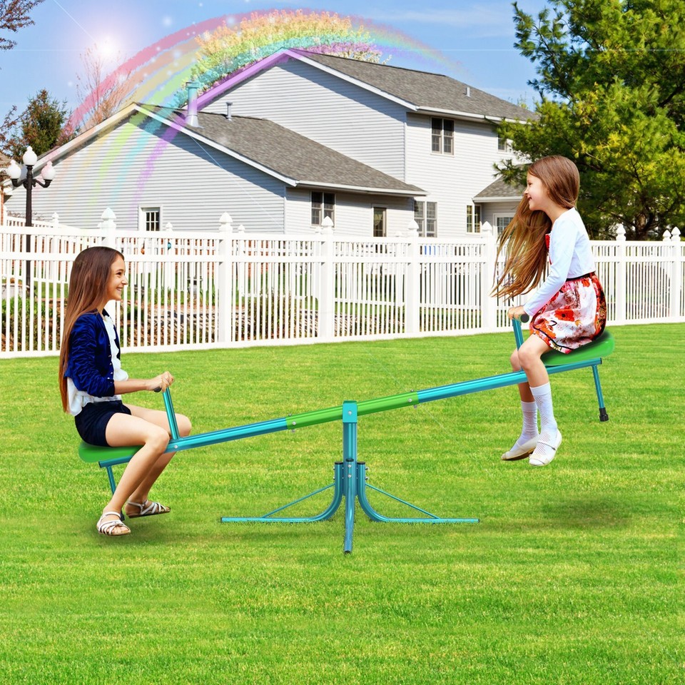 Seesaw Sit and Spin Teeter Totter 360 Swivel Kids Outside Toys Set ...