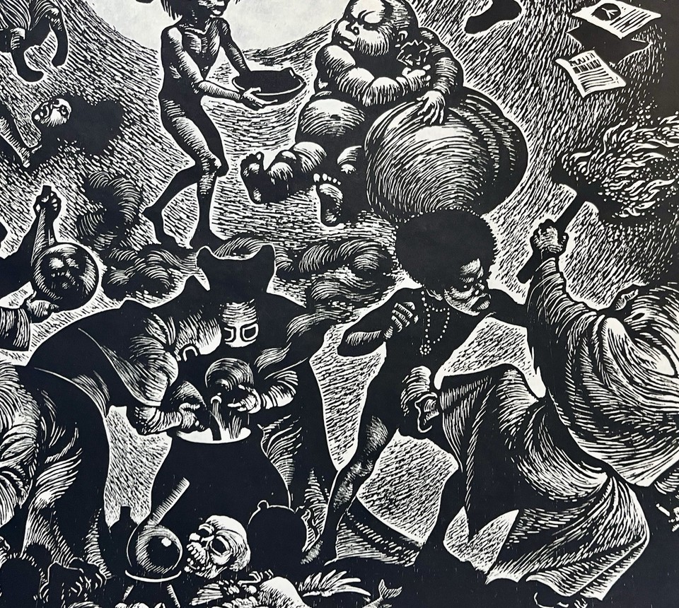 Woodcut Print Titled The Human Comedy by Fritz Eichenberg Signed and ...