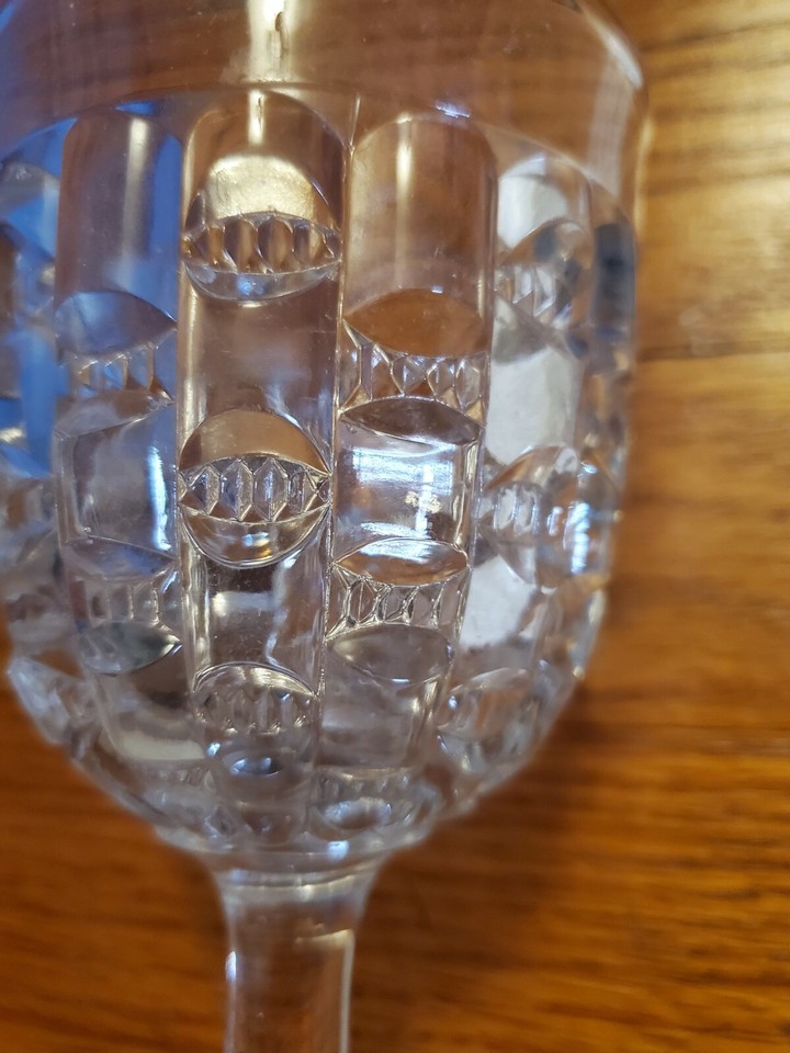 BRYCE HIGBEE CUT LOG GOBLETS c.1890 6" PAIR | eBay