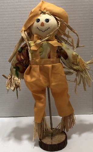 Vintage Scarecrow Bean Bag Filled Sitting Doll 21” Tall Yard Home Decor ...