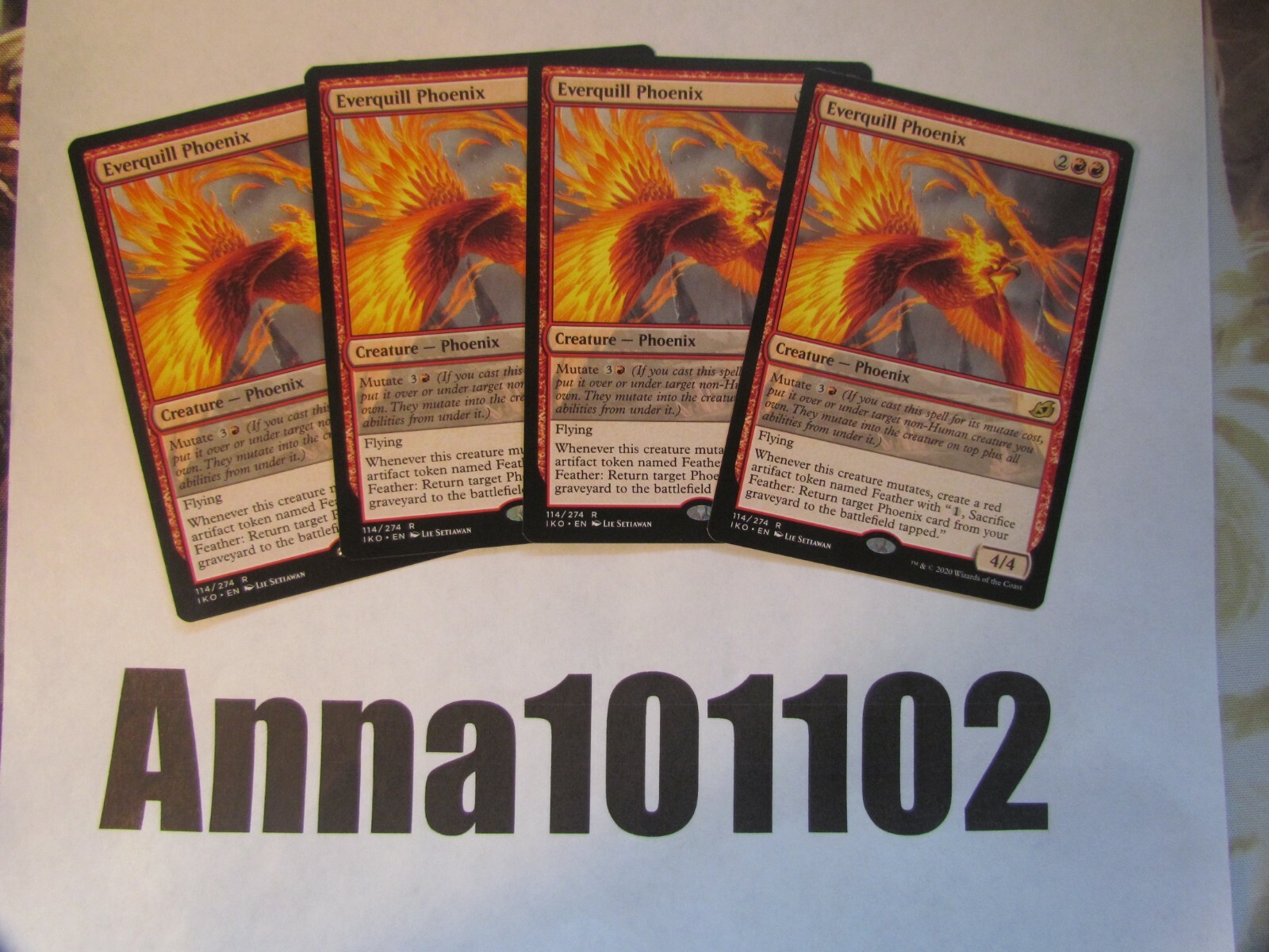 Everquill Phoenix x4 4x LP NM, Ikoria Red rare | eBay