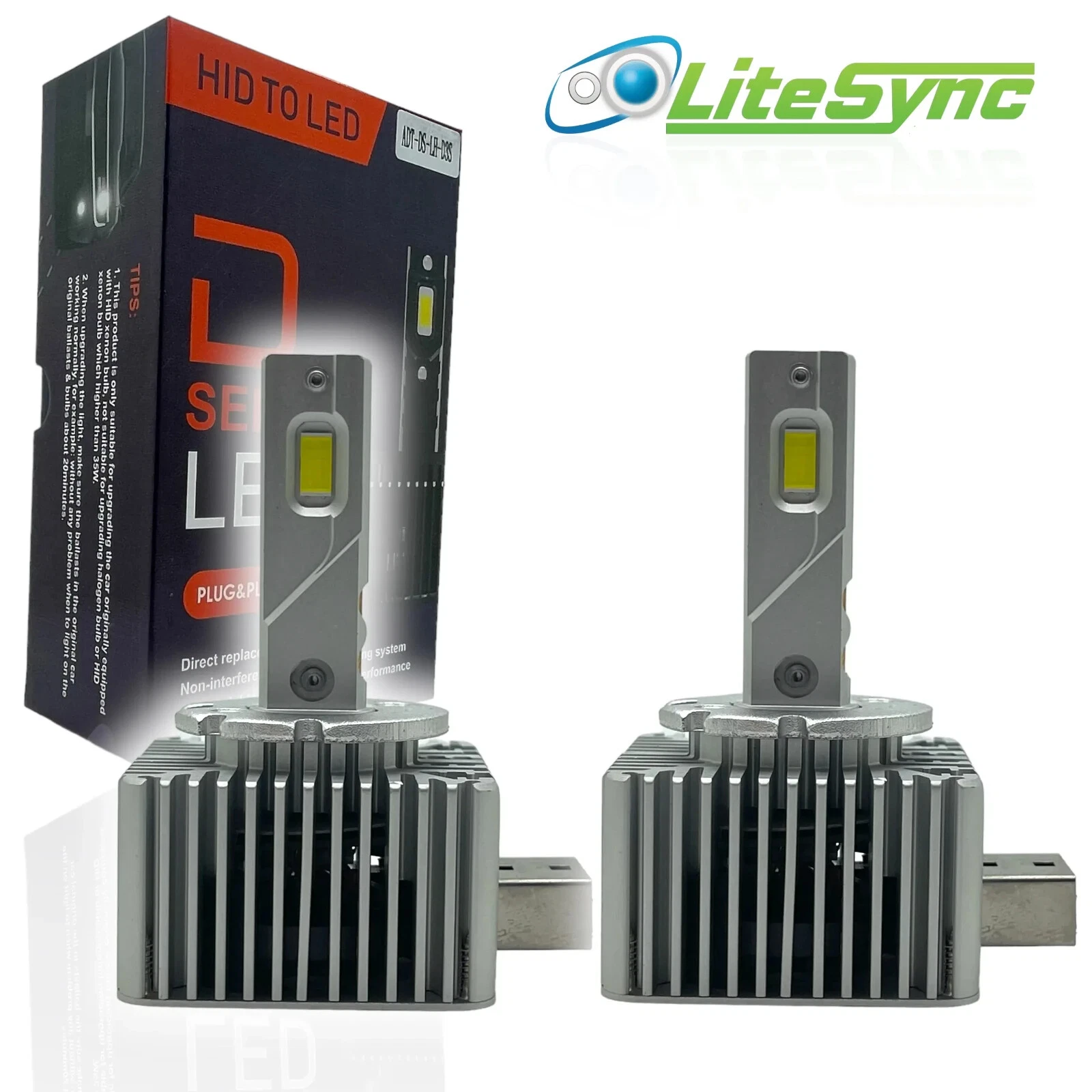 Pair D1S LiteSync LED xenon HID headlight bulbs for VW Golf MK6 2009-13 ...