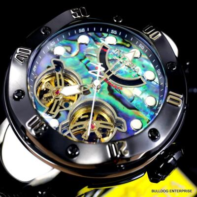Invicta Reserve Kraken Abalone Double Open Heart Automatic Black Steel ...