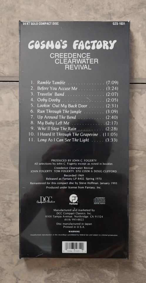 DCC Creedence Clearwater Revival –Cosmo's Factory 24 Karat Gold CD Long ...