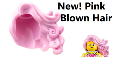 LEGO Minifigure Pink Hair BLOWING Dancer Ballet Fancy Haircut Curl Side ...