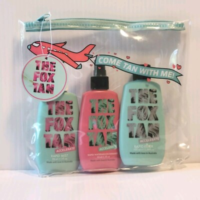 The Fox Tan 3pcTravel Set Jetsetter Traveling Rapid Mist Elixir Shimmer ...