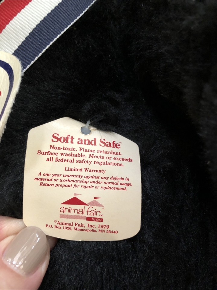 Vintage Animal Fair '79 Plush Black Teddy Bear Animal Sitting True ...