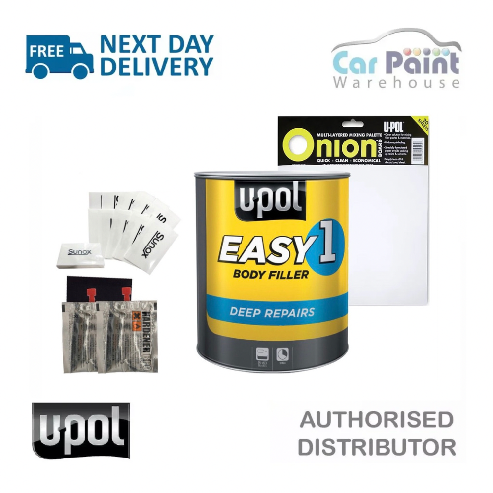 U-POL Easy 1 Polyester Body Filler 3.0L UPOL + Spreaders & Onion Board Easy One | eBay