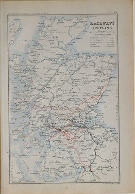 1901 CENSUS MAP SCOTLAND RAILWAYS CALEDONIAN NORTH BRITISH HIGHLAND ...
