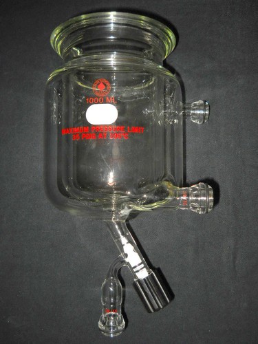 Ace Glass 100mm Schott Flange 1L Jacketed Pressure Reaction Flask 28/15 ...