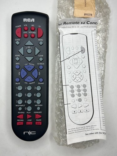 RCA 238905 CRK93H1 Universal Remote Control VCR DVD TV N/C NC SAT CABLE ...
