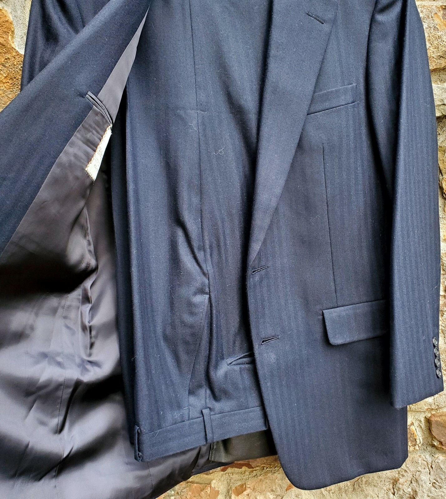 Hickey Freeman Canterbury Collection Blue Tonal Strip… - Gem