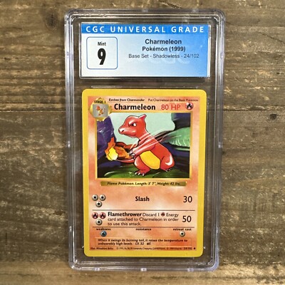 Pokemon Card Charmeleon 24/102 Shadowless Base Set 1999 CGC 9 MINT | eBay