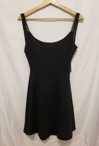 B Darlin LBD Cocktail Dress 7/8 Juniors Black Strappy Exposed Back ...