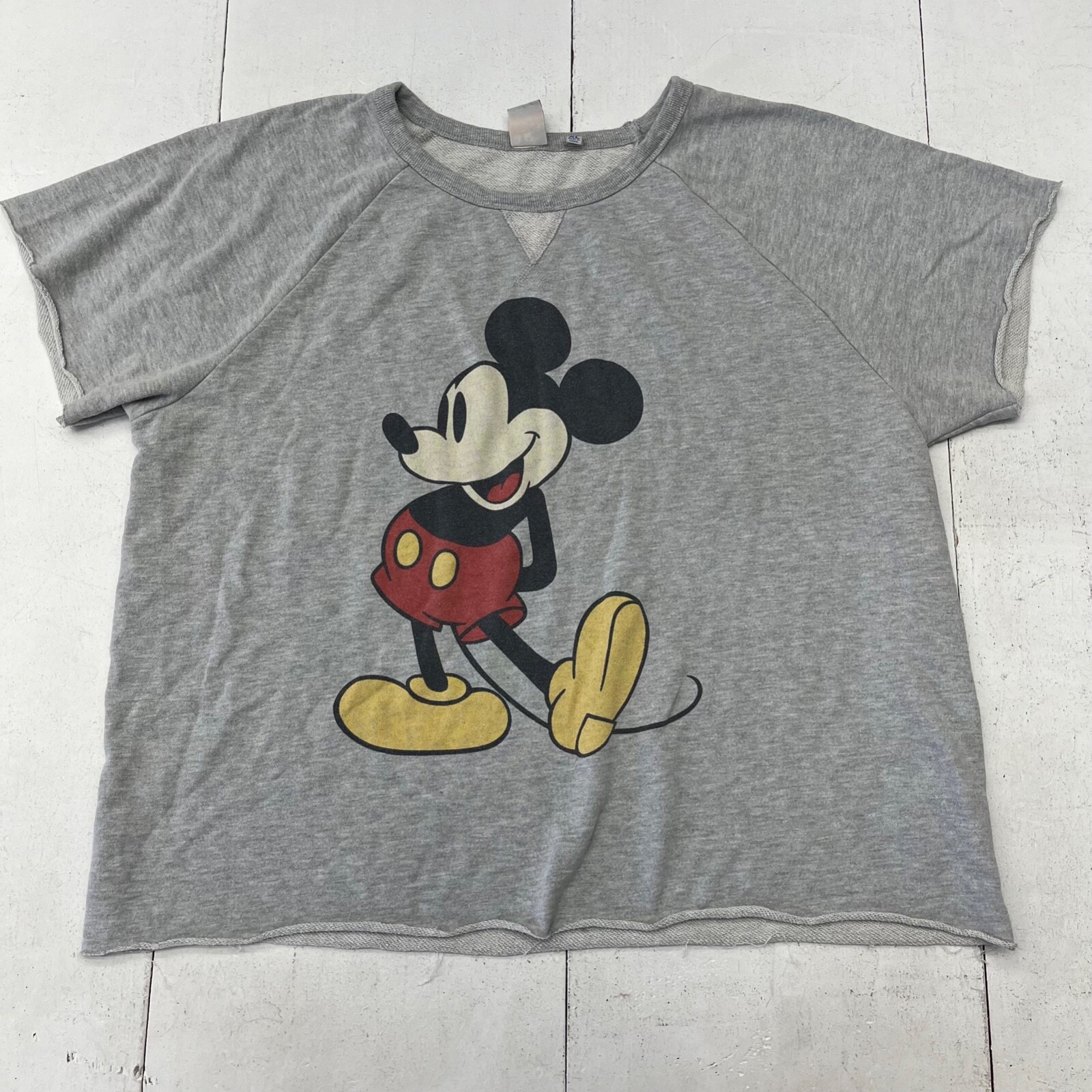 Junk Food Gray Mickey Mouse Front Graphic Relaxed Fit… - Gem