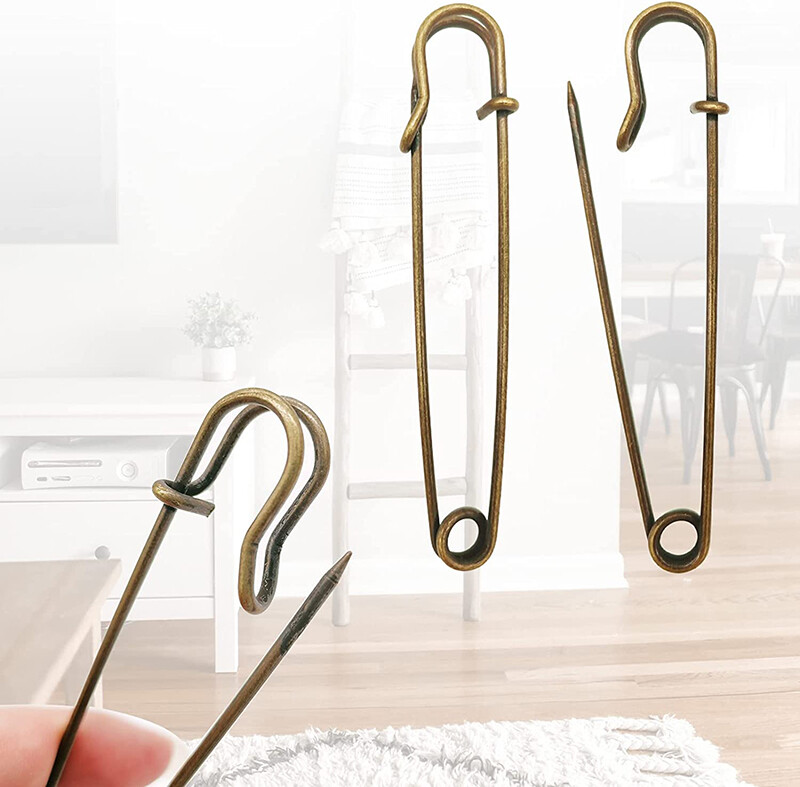 Extra Large Bronze Safety Pins Heavy Duty Fastener Kilts Blankets ...