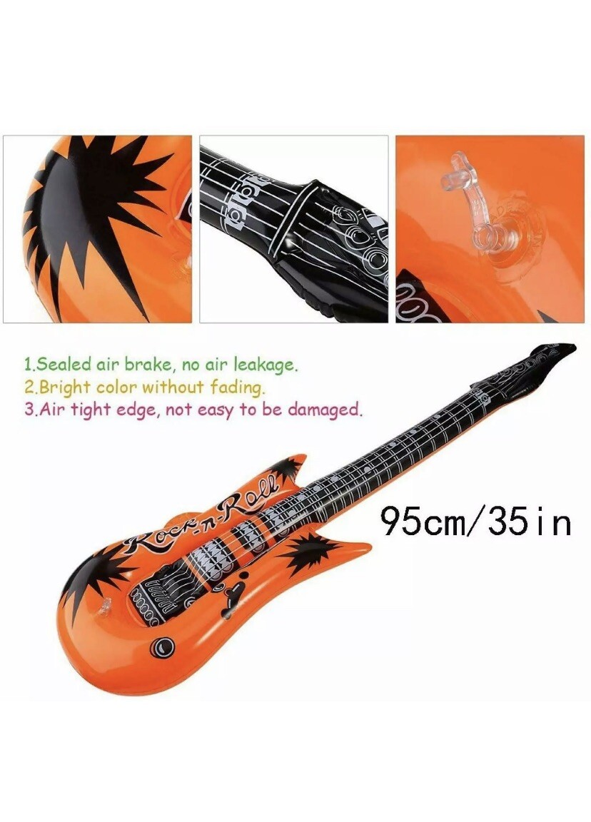 Inflatable Guitar Saxophone Microphone Balloons Fun Musical Instruments ...