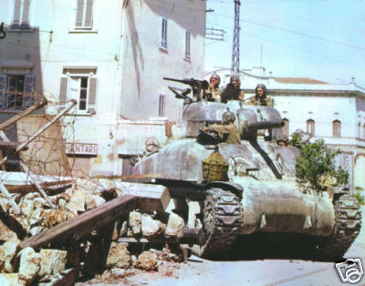 WW2 Color Photo WWII M4 Sherman Tank in Italy World War Two US Army ...