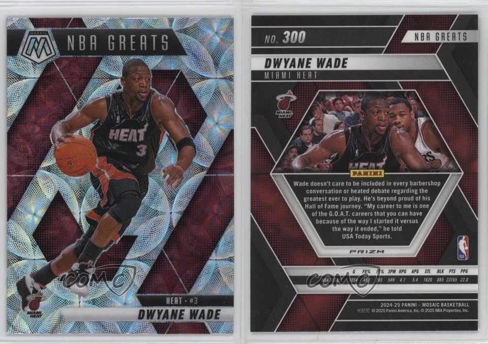 2024-25 Panini Mosaic NBA Greats International Prizm Dwyane Wade #300 ...