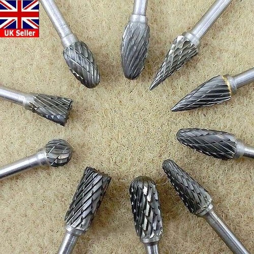 10Pcs Tungsten Steel Solid Carbide Burrs For Dremel Rotary Bit ...