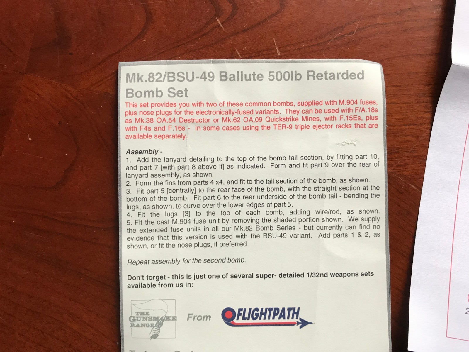 1/32 FLIGHTPATH Mk 82/BSU-49 BALLUTE 500 LBS RETARDED BOMB SET New | eBay