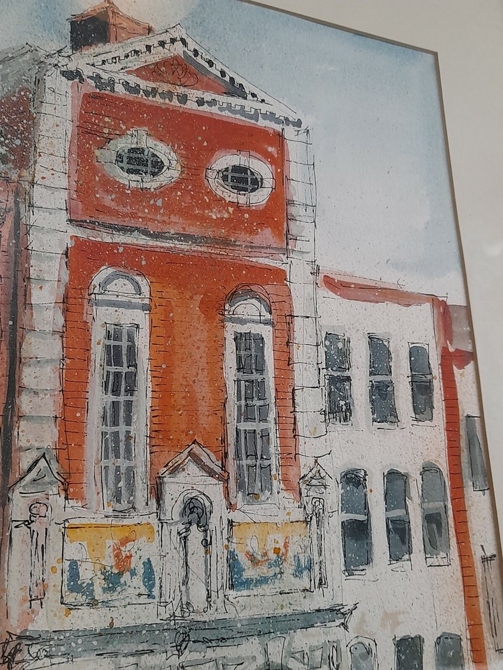 Painting Watercolour Clerkenwell London Ink Wash 27 x 23 inches | eBay