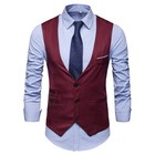 Men's Dress Suit Vest V Neck Adjustable Back Strap Formal Business ...
