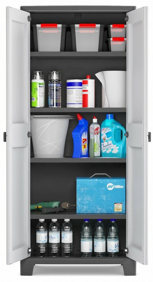 Titan Tall Water Resistant Outdoor Storage Cabinet – Garden Shed Locker ...