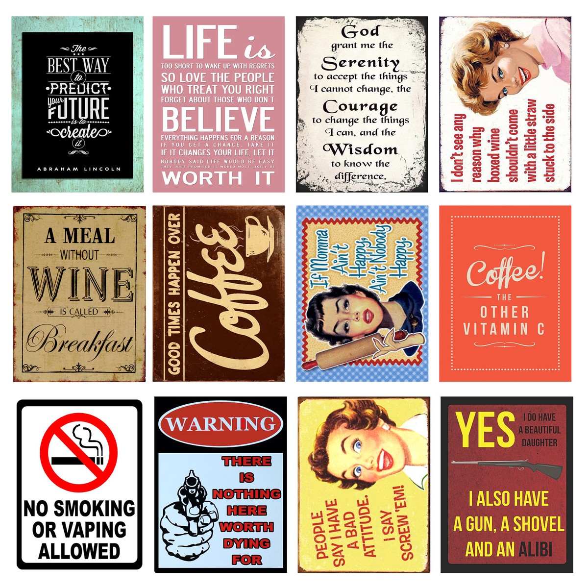Metal Signs Quotes Metal Sign, Enamel Sign, Quote Sign, Sign With