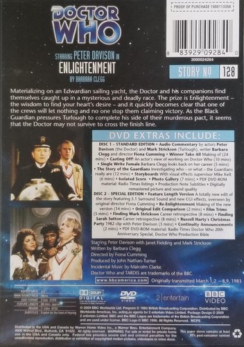 Doctor Who - Enlightenment (DVD, 2-Disc Set) Peter Davison, VERY GOOD ...