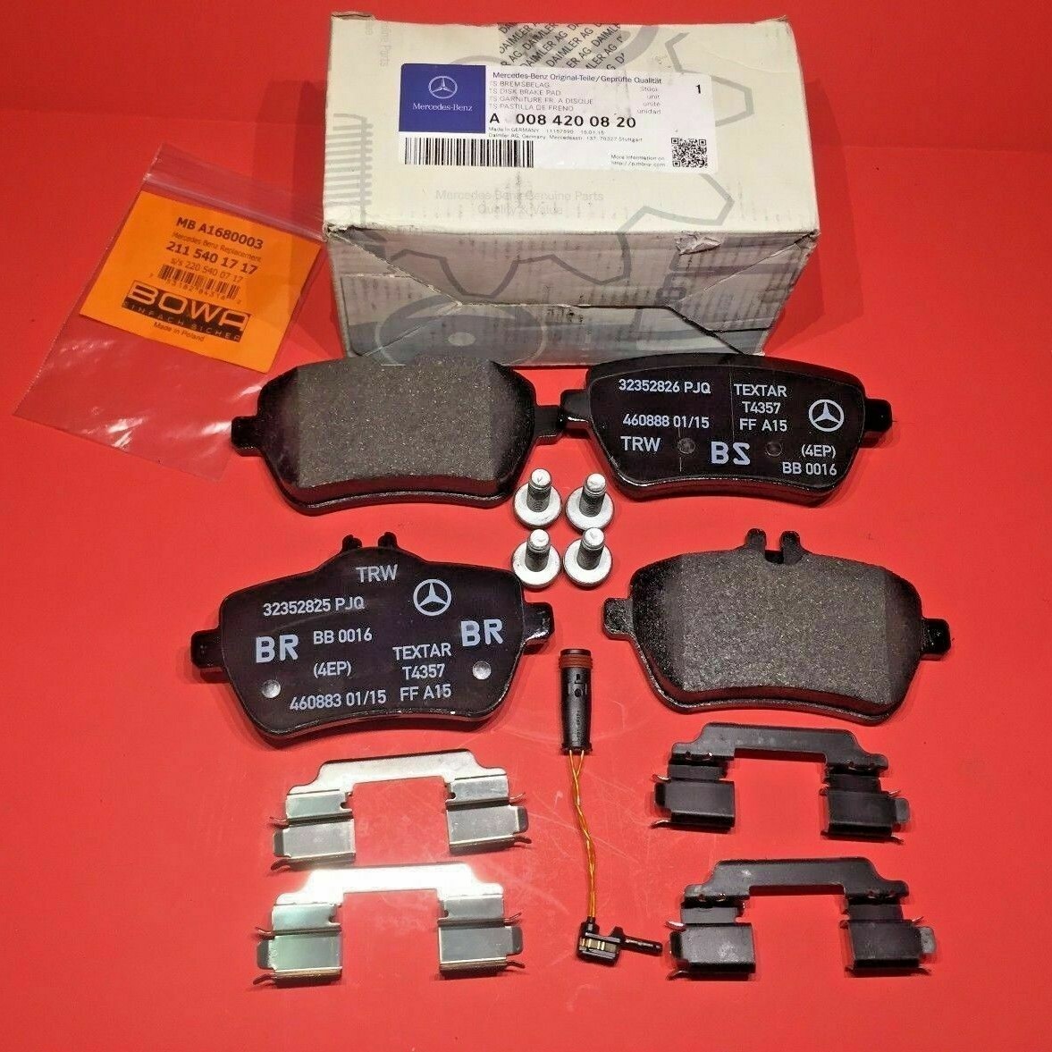 Mercedes Rear Brake Pad Set with Sensor For W222 S450 S550 S550e S560 ...