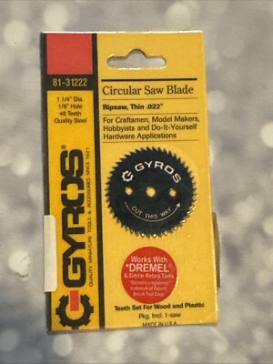 Gyros Tools 81-31222 Spring Steel Circular Ripsaw Blade 48 TPI x 1-1/4 ...