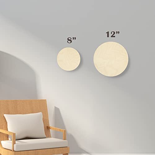 Unfinished Round Birch Wood Canvas Panels Kit 4 Pack of 2 Sizes 8' and ...