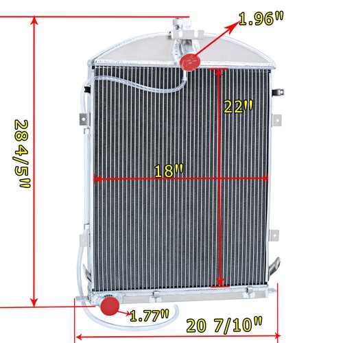 3 Row Aluminum Radiator Fits Ford Model AA Double A Heavy Duty 3.3L L4 ...