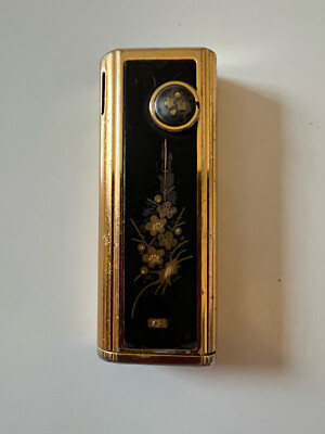 WIN CIGARETTE LIGHTER WITH 24K GOLD FLOWERS | eBay