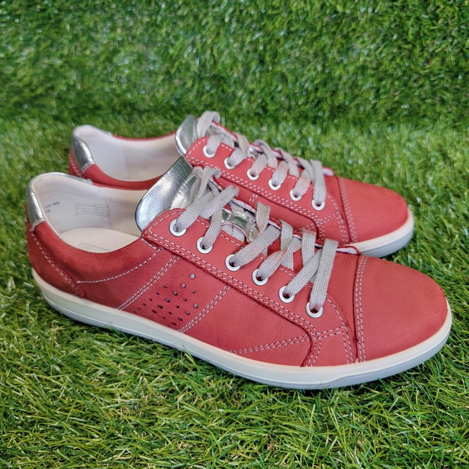 Women's Medicus " HANNE" Red Suede Sneakers Size 7.5 UK/ 9 US Made In ...