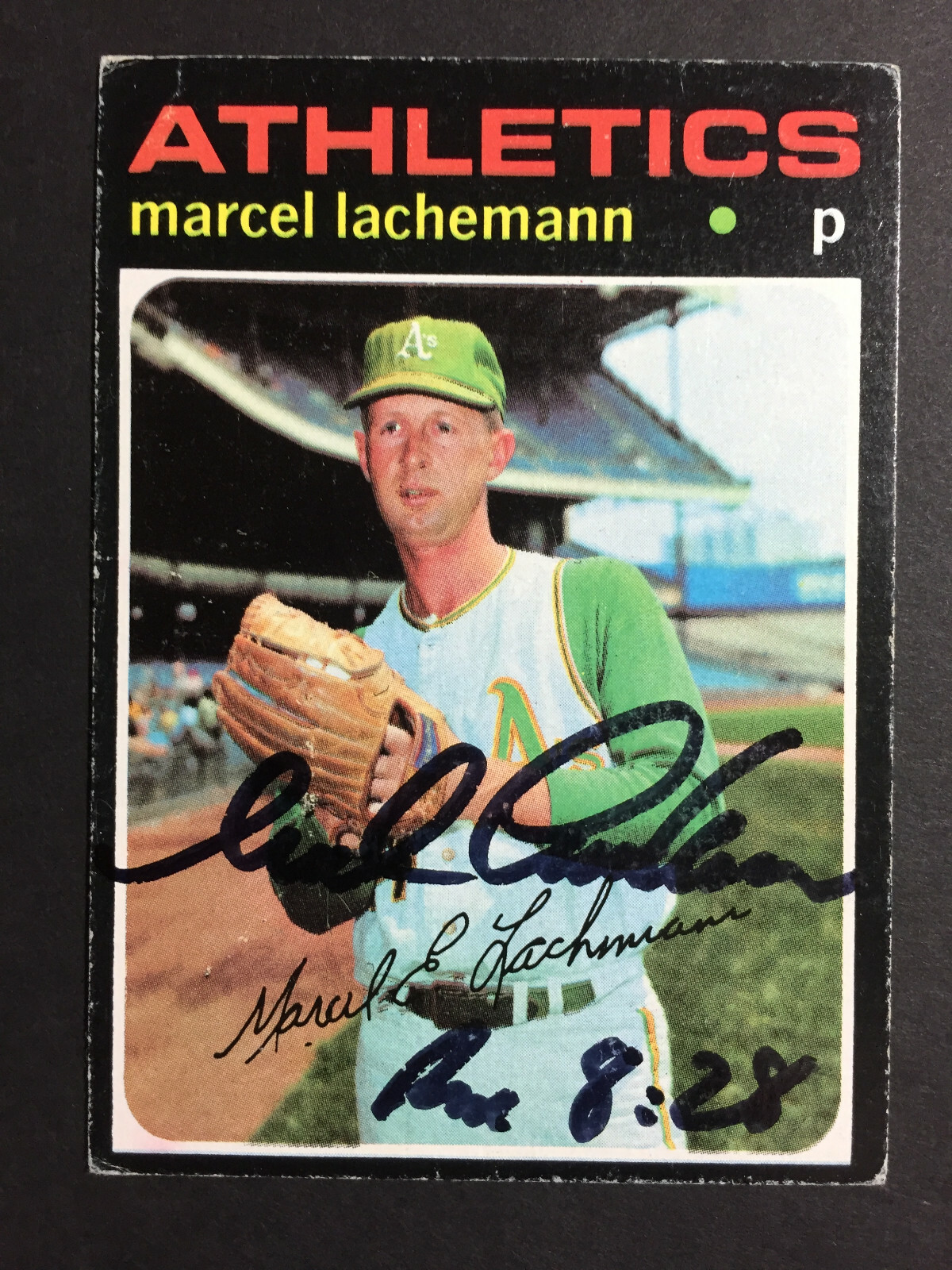 Marcel Lachemann A's Athletics Signed 1971 Topps card #84 Auto ...