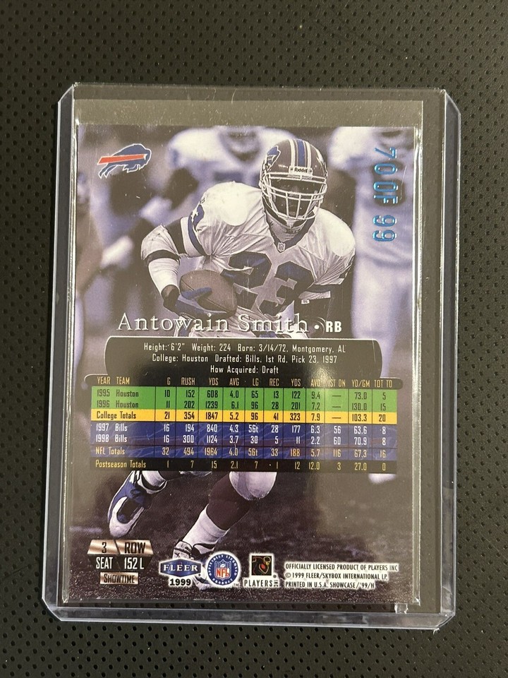1999 Flair Showcase Legacy Collection Football Card #152 Antowain Smith ...