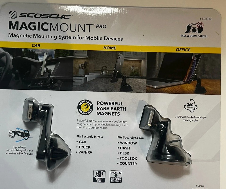 Scosche Magic Mount Pro Magnetic Mounting System 2 pack MM2VP2WDSR-CP0 ...