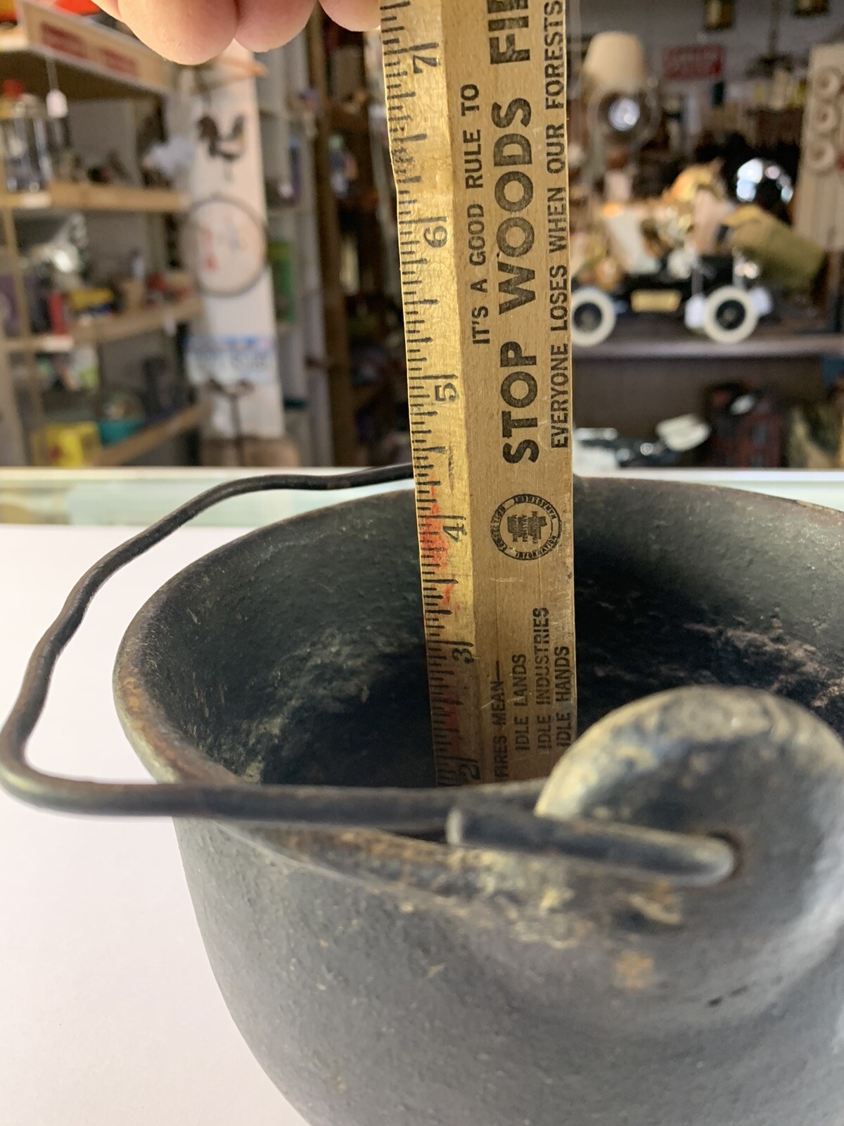 Antique VTG Cast Iron Smelting Pot Kettle Mining Blacksmith FRATERS ...