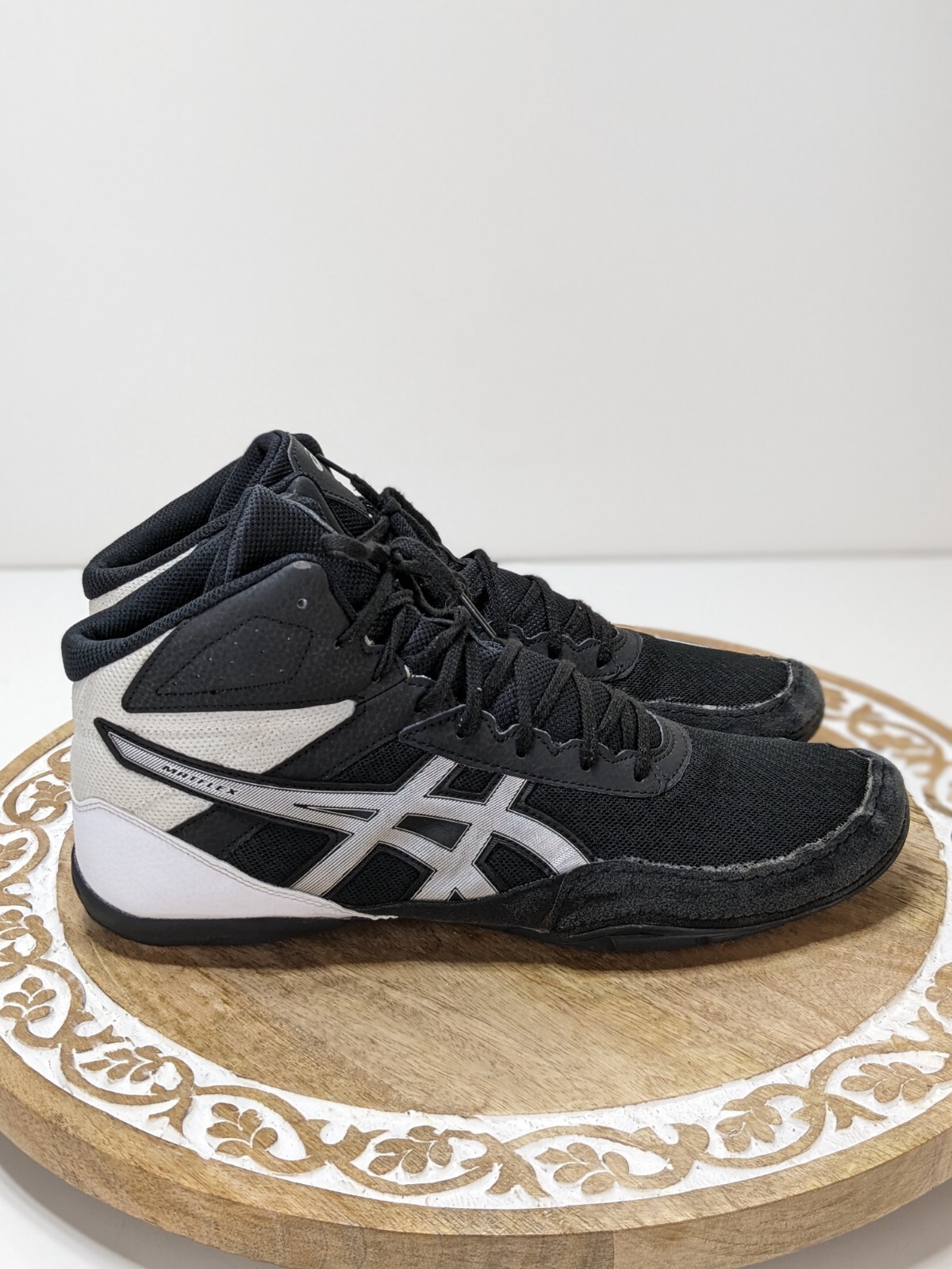 ASICS Men's Matflex 6 Wrestling Shoes Black And Silver 1081A021 Size 13 ...